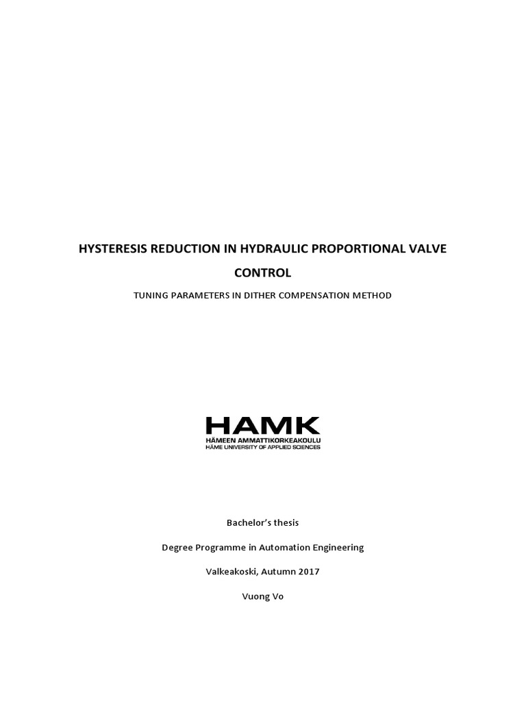 Hysteresis Reduction in Hydraulic Proportional Valve Control | PDF ...