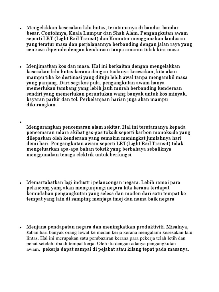 Mengelakkan Kesesakan Lalu Lintas | PDF
