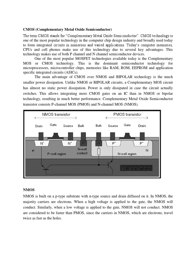 CMOS (Complementary Metal Oxide Semiconductor) | PDF | Cmos | Mosfet