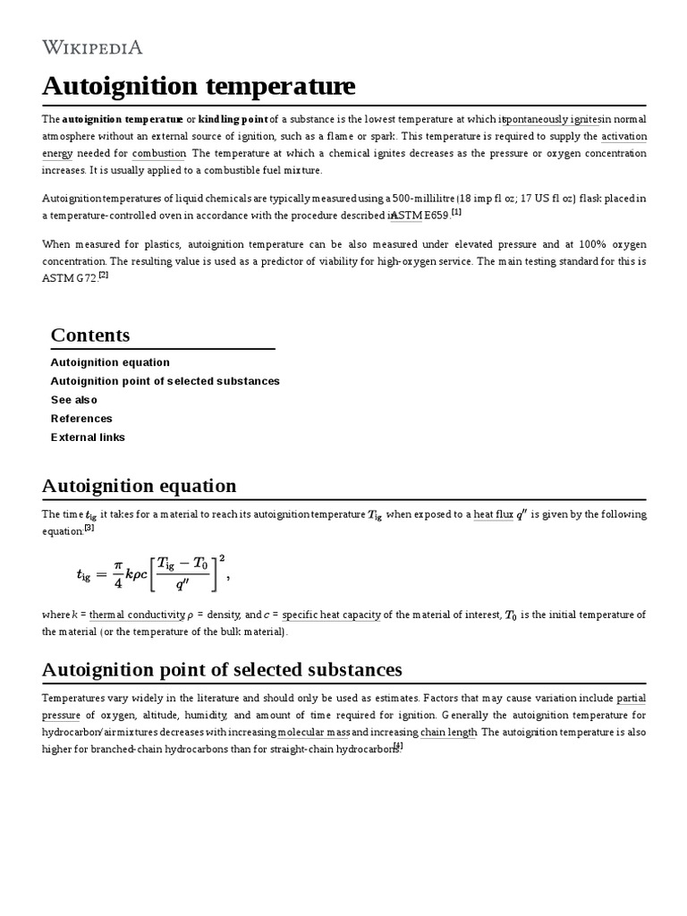 Autoignition Temperature PDF | PDF | Chemical Engineering | Chemistry