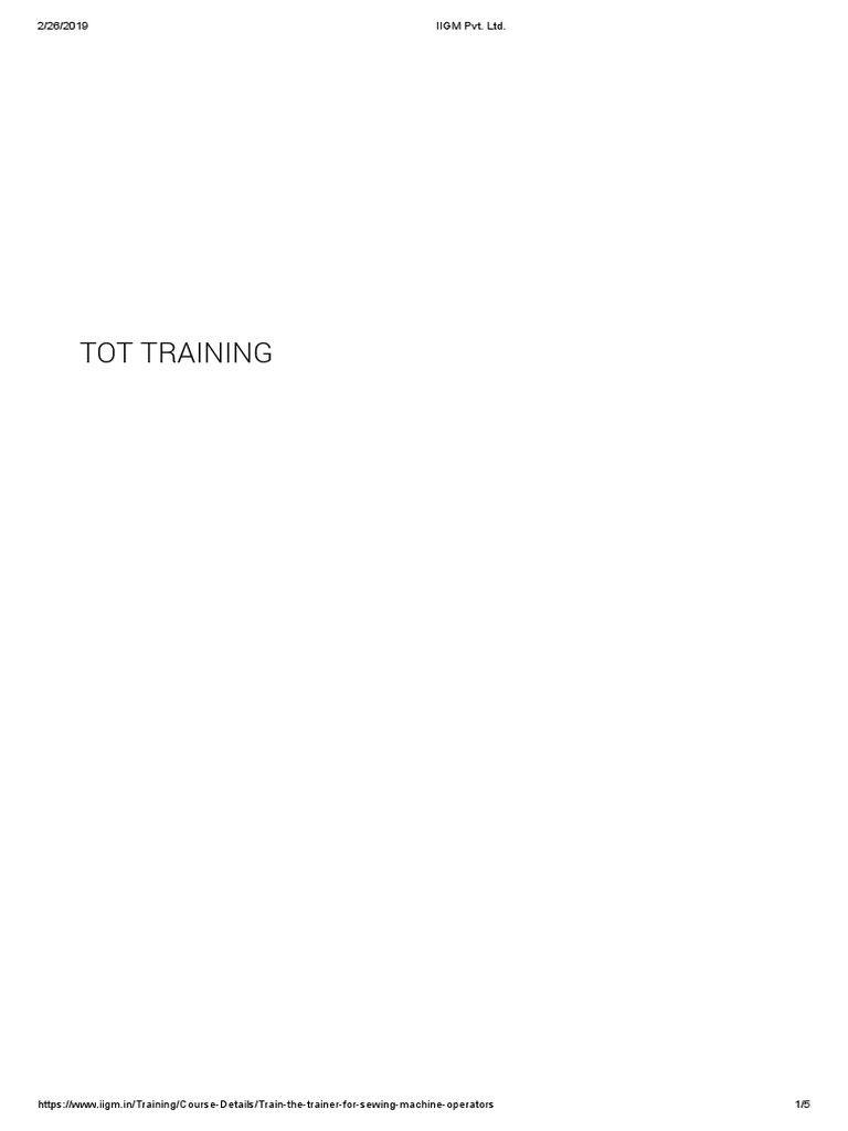 Iigm Pvt. LTD | PDF | Sewing | Sewing Machine