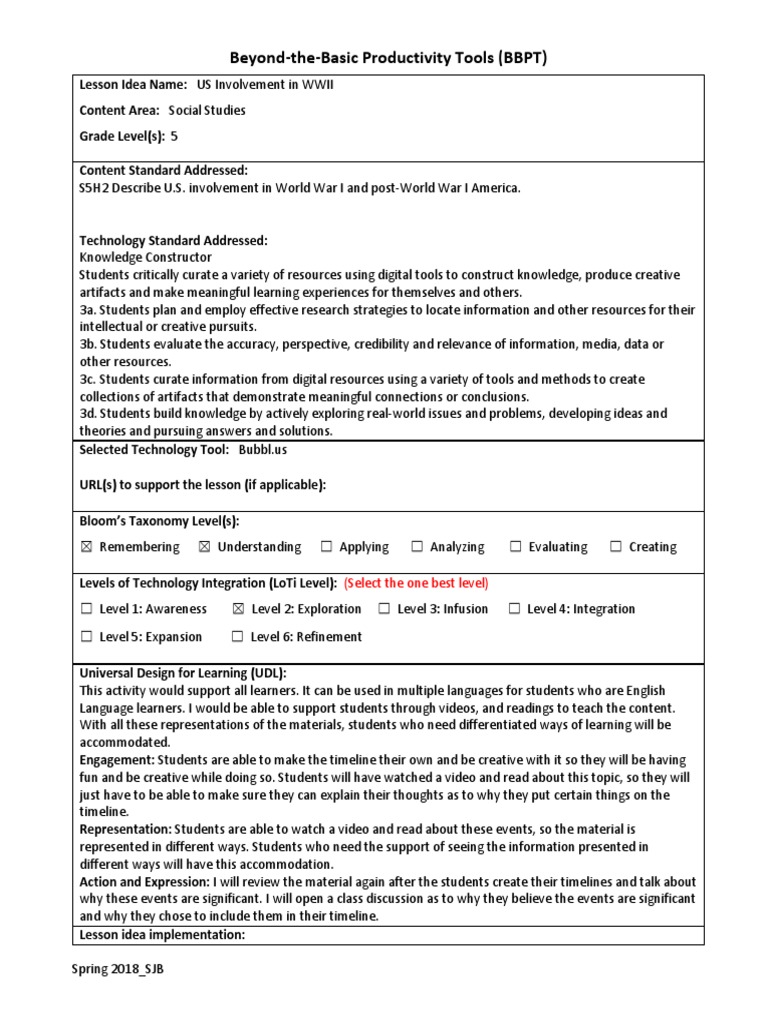 Lessonplanbbpt | PDF | Behavior Modification | Applied Psychology