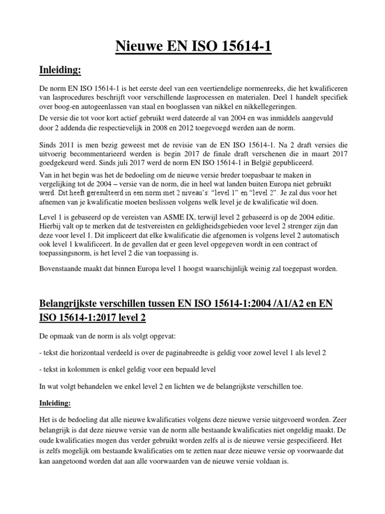 Artikel Nieuwe en Iso 15614-1 | PDF