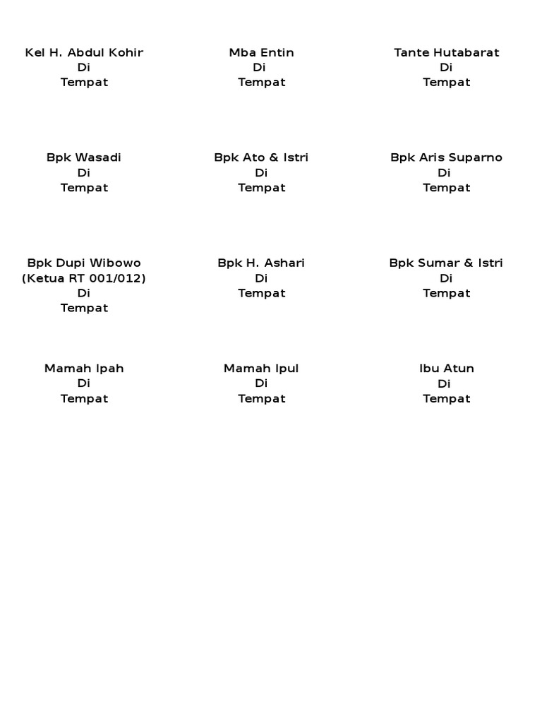 Format Undangan | PDF