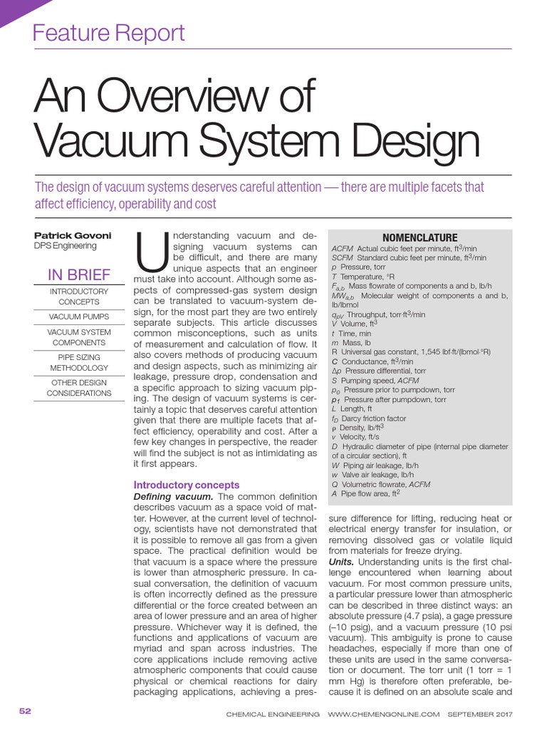 An Overview of Vacuum System Design | PDF | Vacuum | Pump