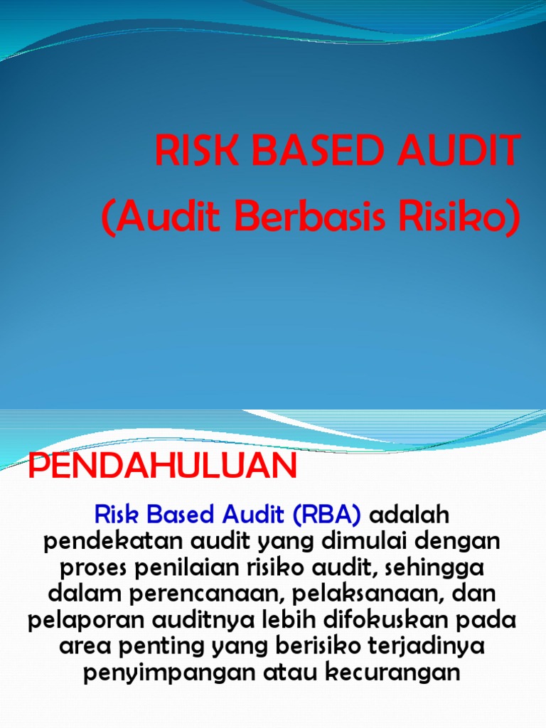 Judul yang akurat untuk dokumen tersebut adalah "Penerapan Pendekatan Audit Berbasis Risiko ...