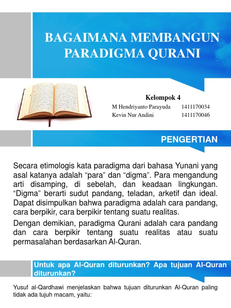 Bagaimana Membangun Paradigma Qurani | PDF
