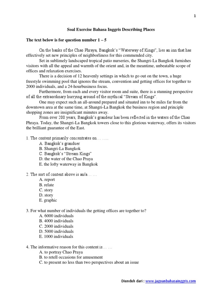 Descriptive Text Exercises on Places | PDF | Asian Cuisine | Regional ...
