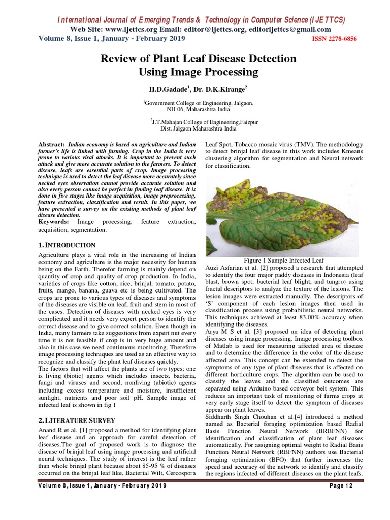 Leaf Disease Detection via Image Processing | PDF | Image Segmentation ...