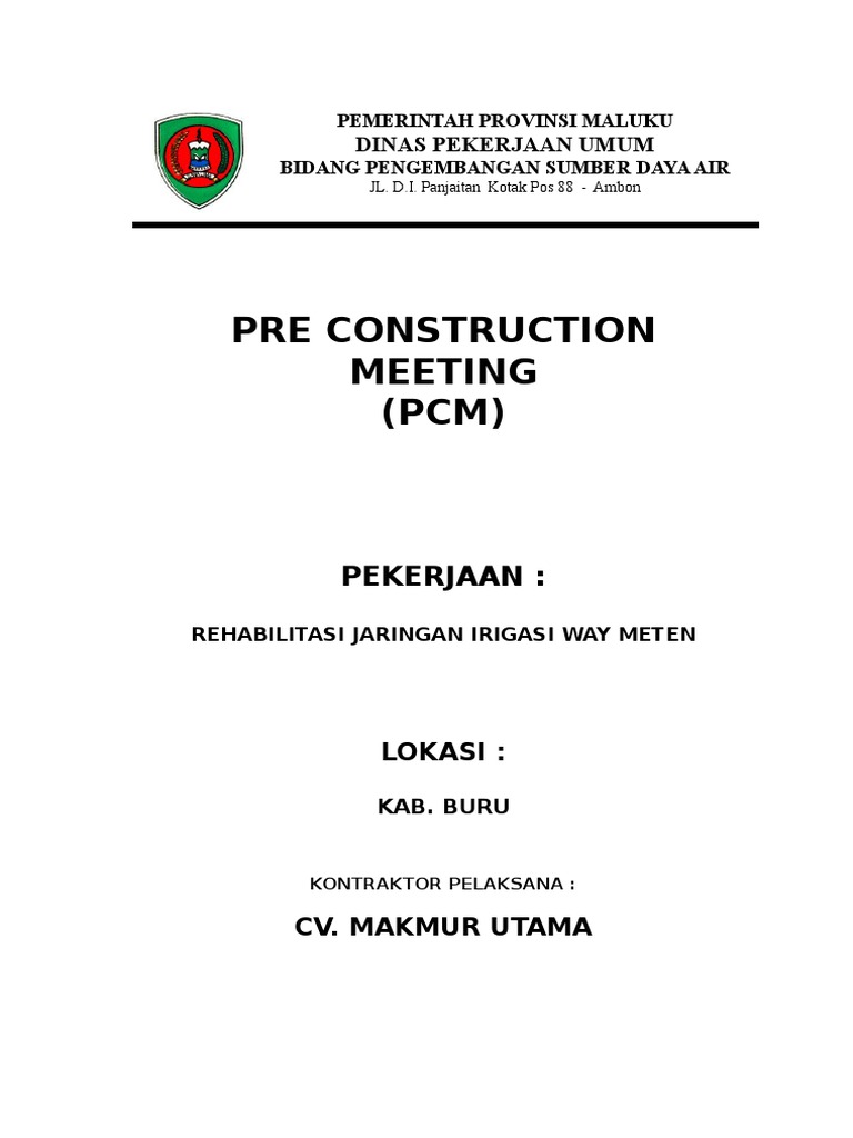 Cover PCM Irigasi | PDF