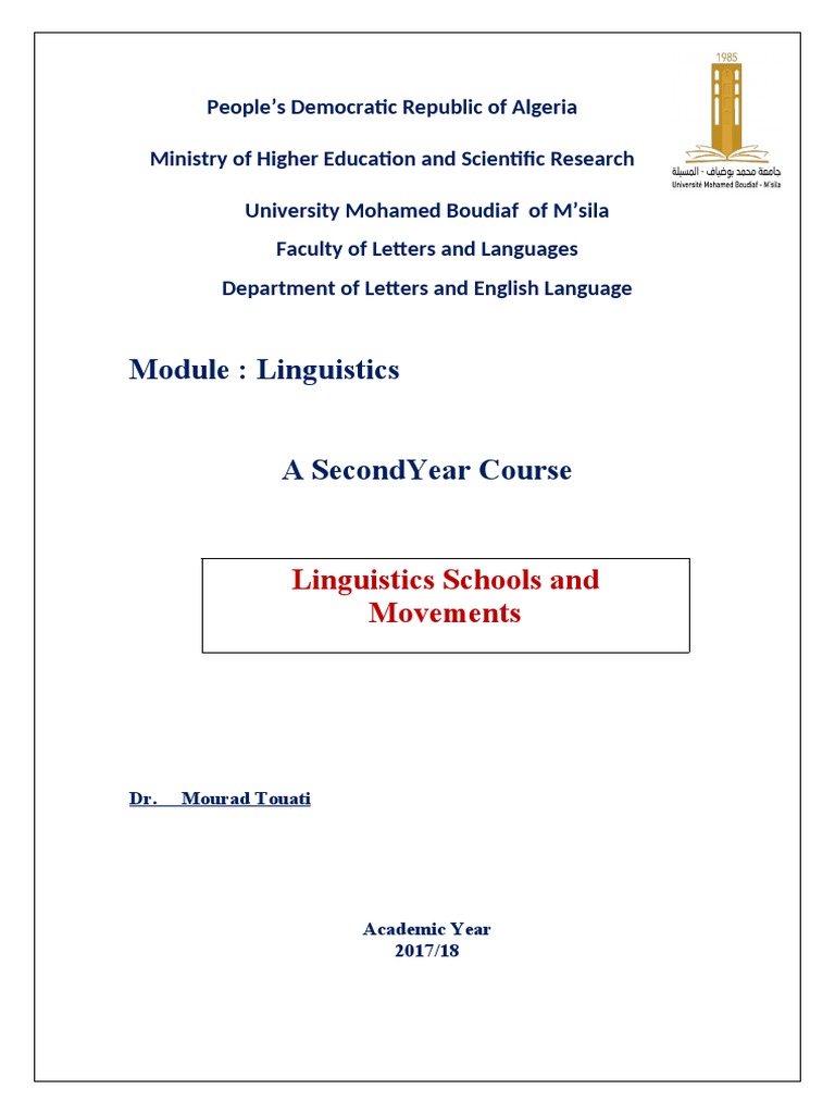 Module: Linguistics: Linguistics Schools and Movements | PDF ...