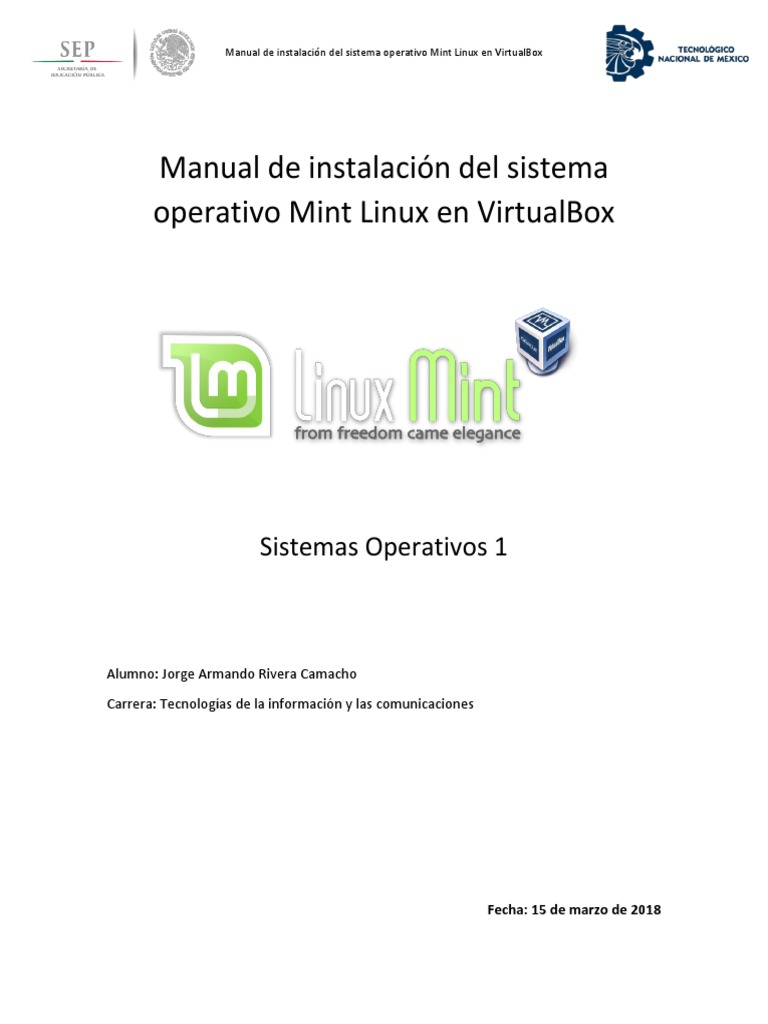 Manual de Instalación Del Sistema Operativo Mint Linux en VirtualBox ...