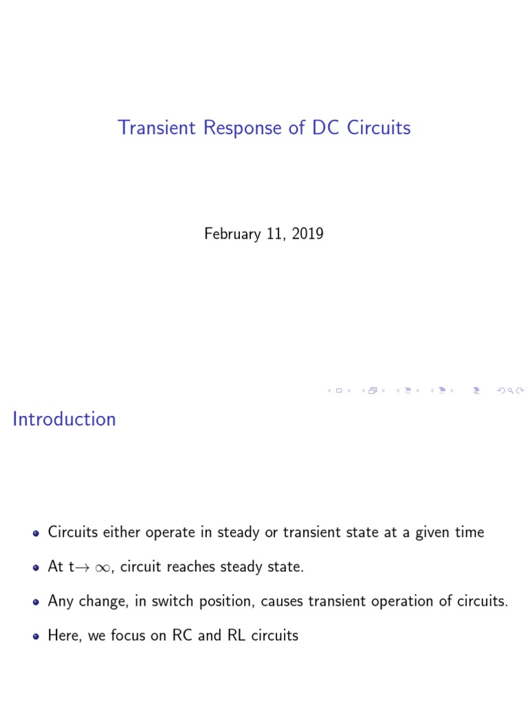 DC Circuit Transient Response Explained | PDF | Electricity | Physics