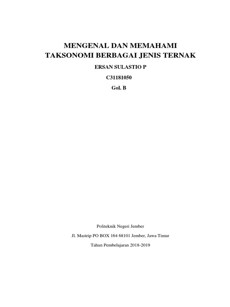 Taksonomi Jenis Ternak Sapi dan Domba | PDF