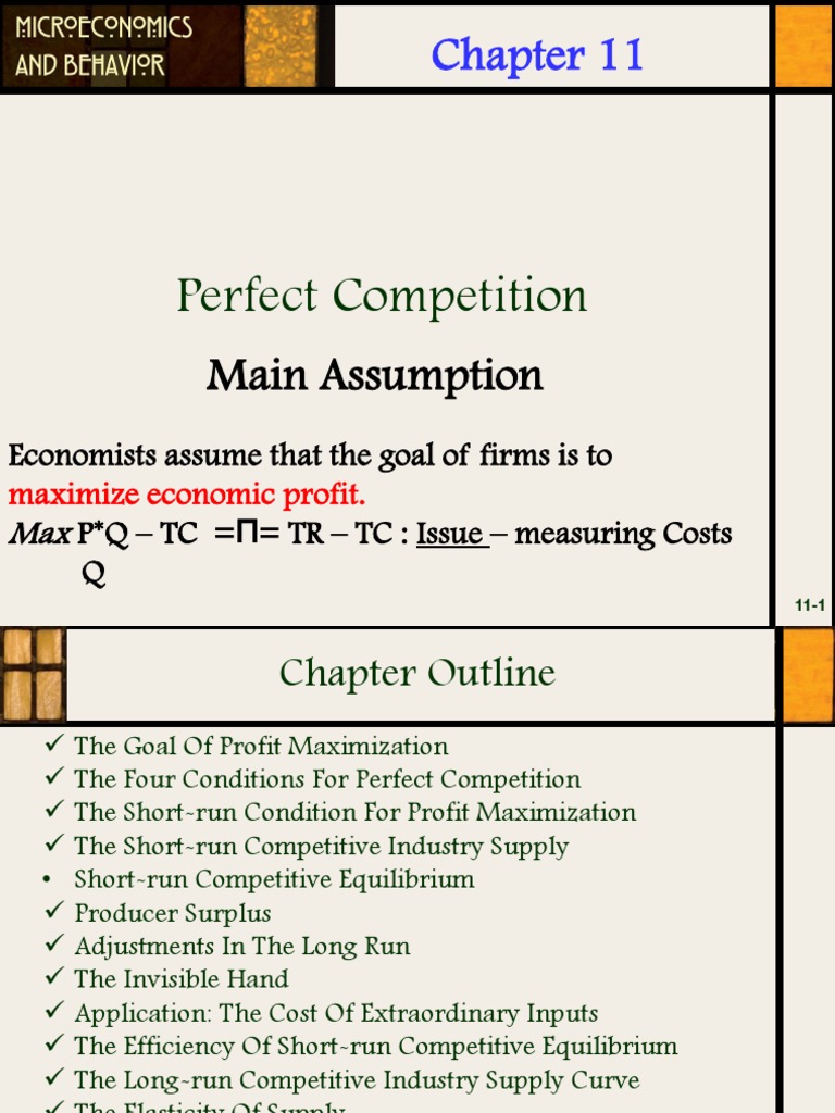 Perfect Competition: Main Assumption | PDF | Perfect Competition ...