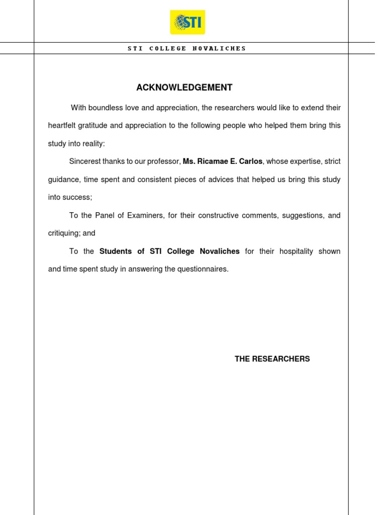 Acknowledgement and Dedication Sample | PDF