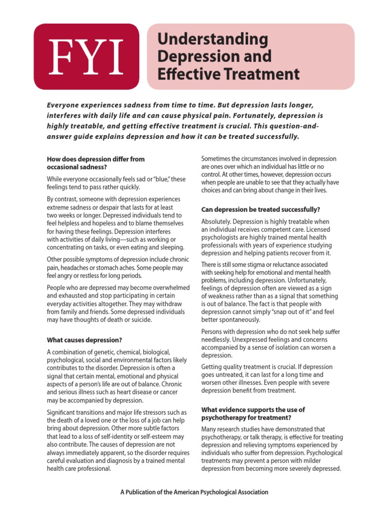 Understanding Depression PDF | PDF | Major Depressive Disorder ...