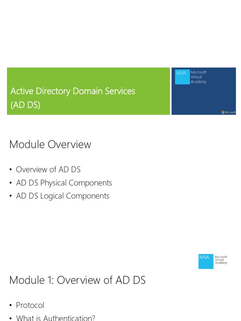 Active Directory Domain Services Overview | PDF | Active Directory ...
