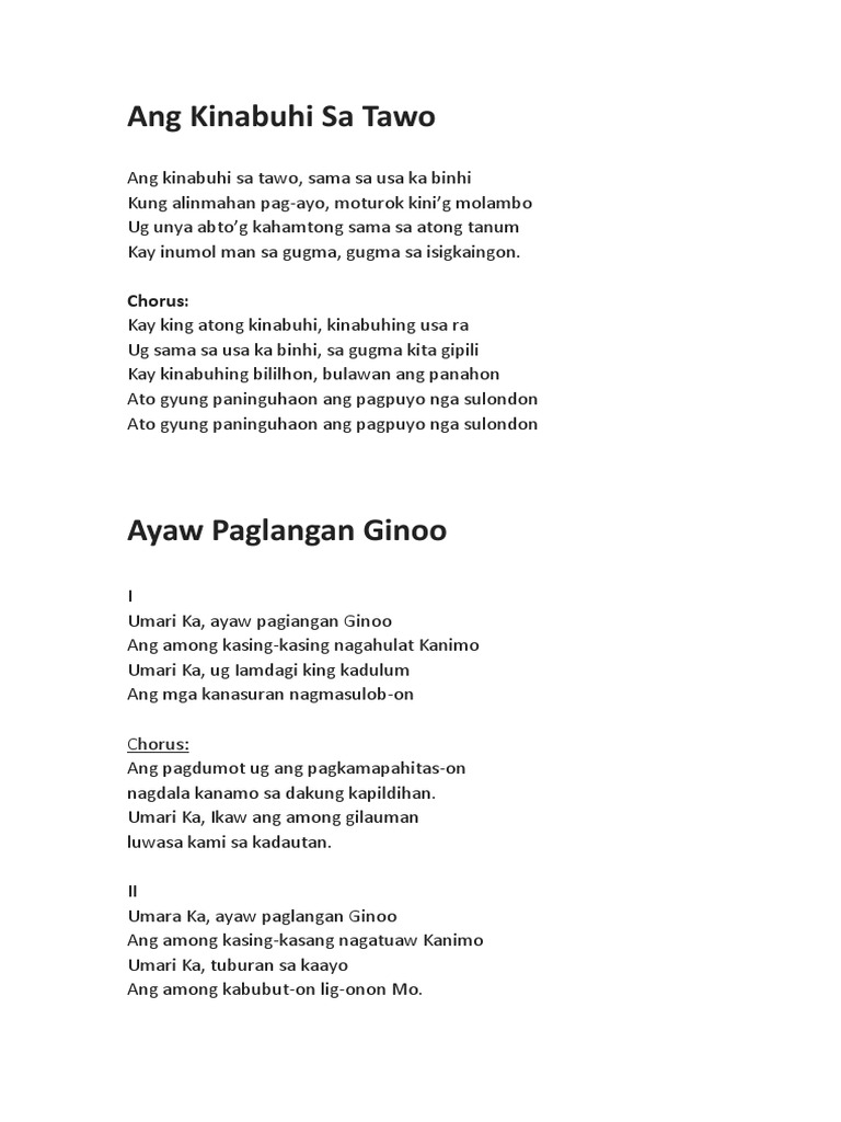 Visayan Religious Songs | PDF