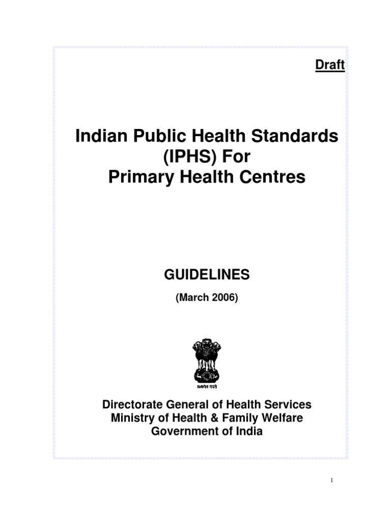 IPHS Guidelines for Primary Health Centres | PDF | Childbirth | Health Care