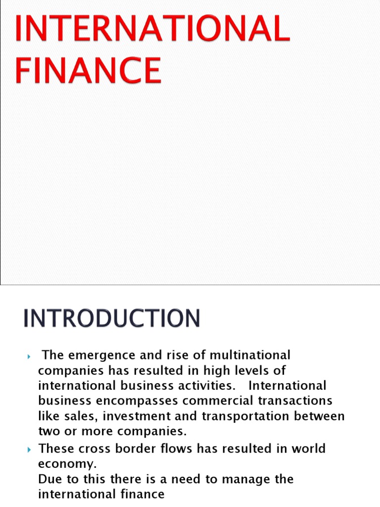 International Finance | PDF | Financial Markets | Exchange Rate