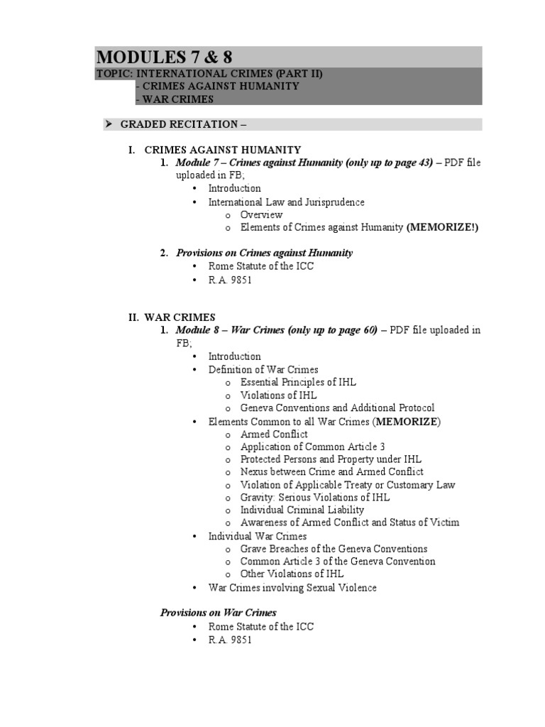 Module 7 & 8 Outline | PDF