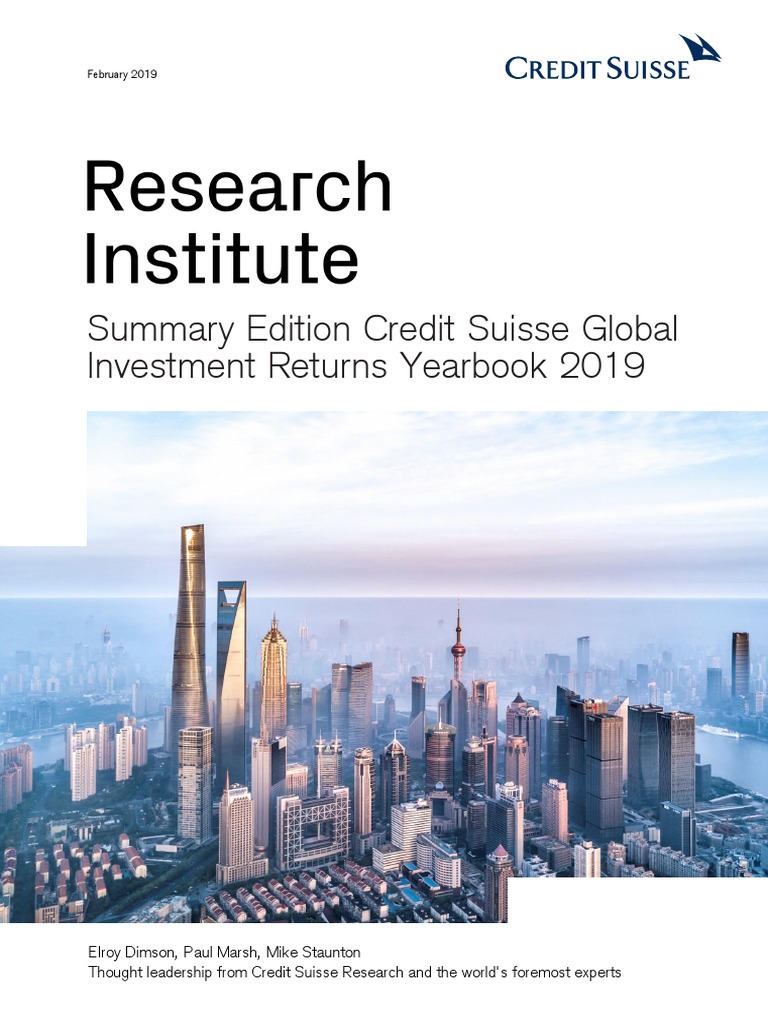 Csri Summary Edition Credit Suisse Global Investment Returns Yearbook ...