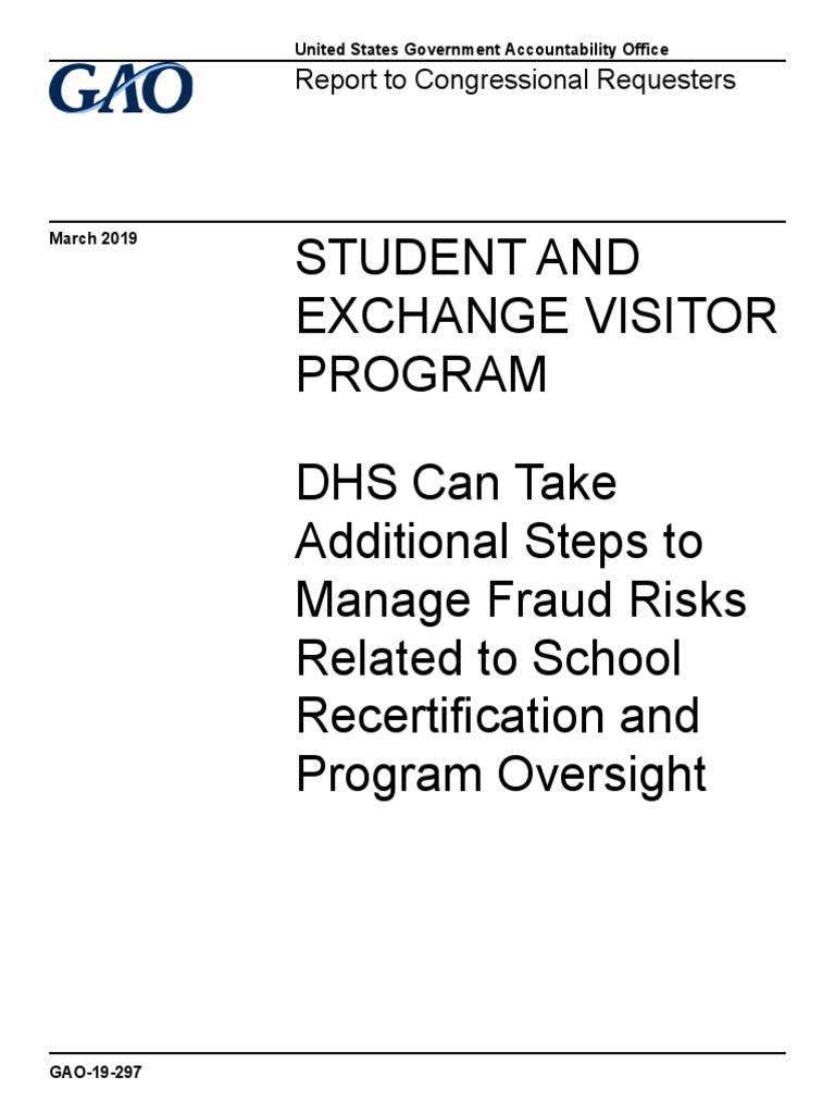 Student and Exchange Visitor Program DHS Can Take Additional Steps To ...