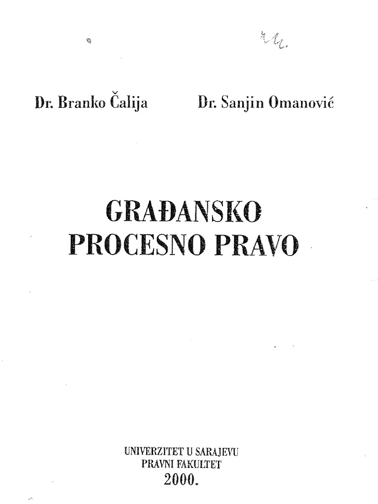 Gradansko Procesno Pravo PDF | PDF