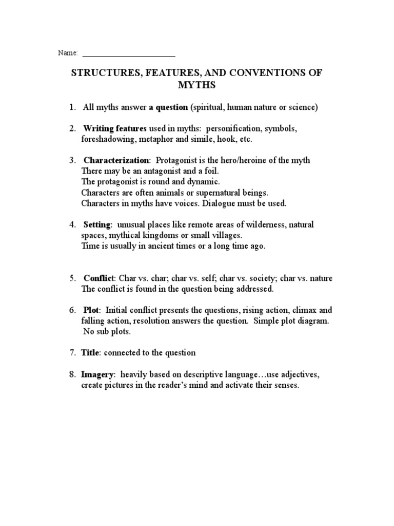 Features of Myth | PDF