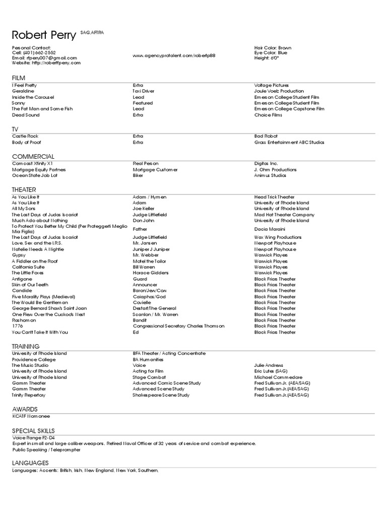 Robert Perry Resume Spring 2019 | PDF