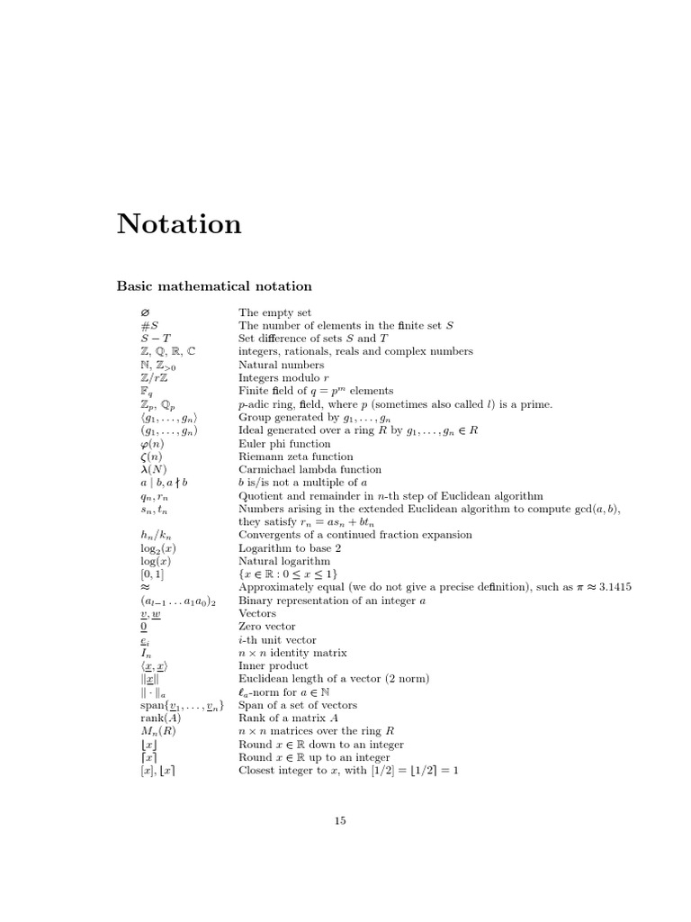Basic mathematical notation guide | PDF | Field (Mathematics) | Public ...