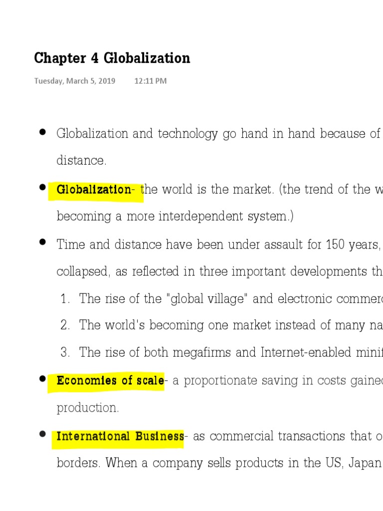 Chapter 4 Globalization | PDF | Free Trade | Globalization