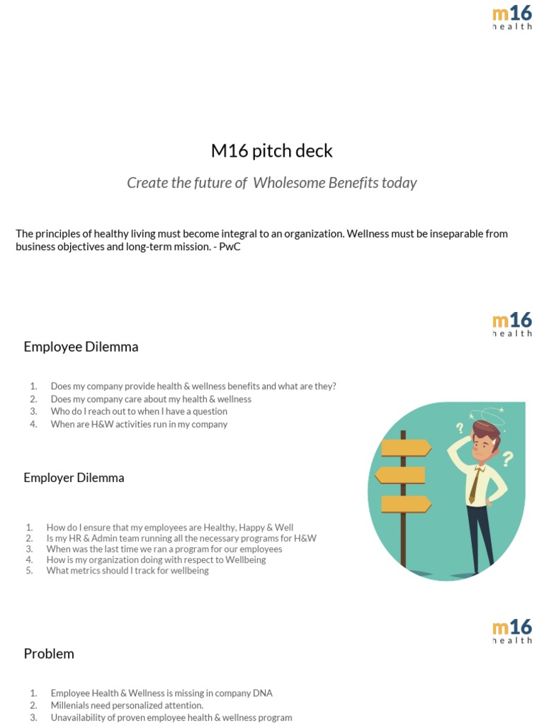 m16 Pitch Deck PDF | PDF | Subscription Business Model | Health Care