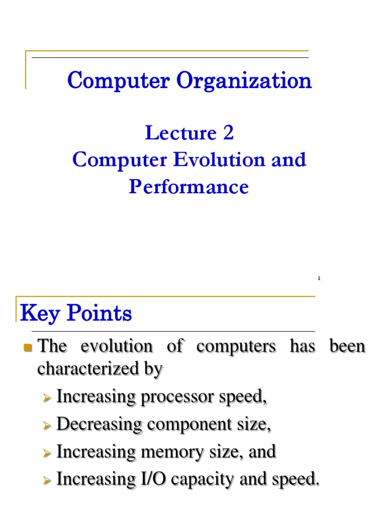 Lecture 2-Computer Evolution and Performance | PDF | Integrated Circuit ...