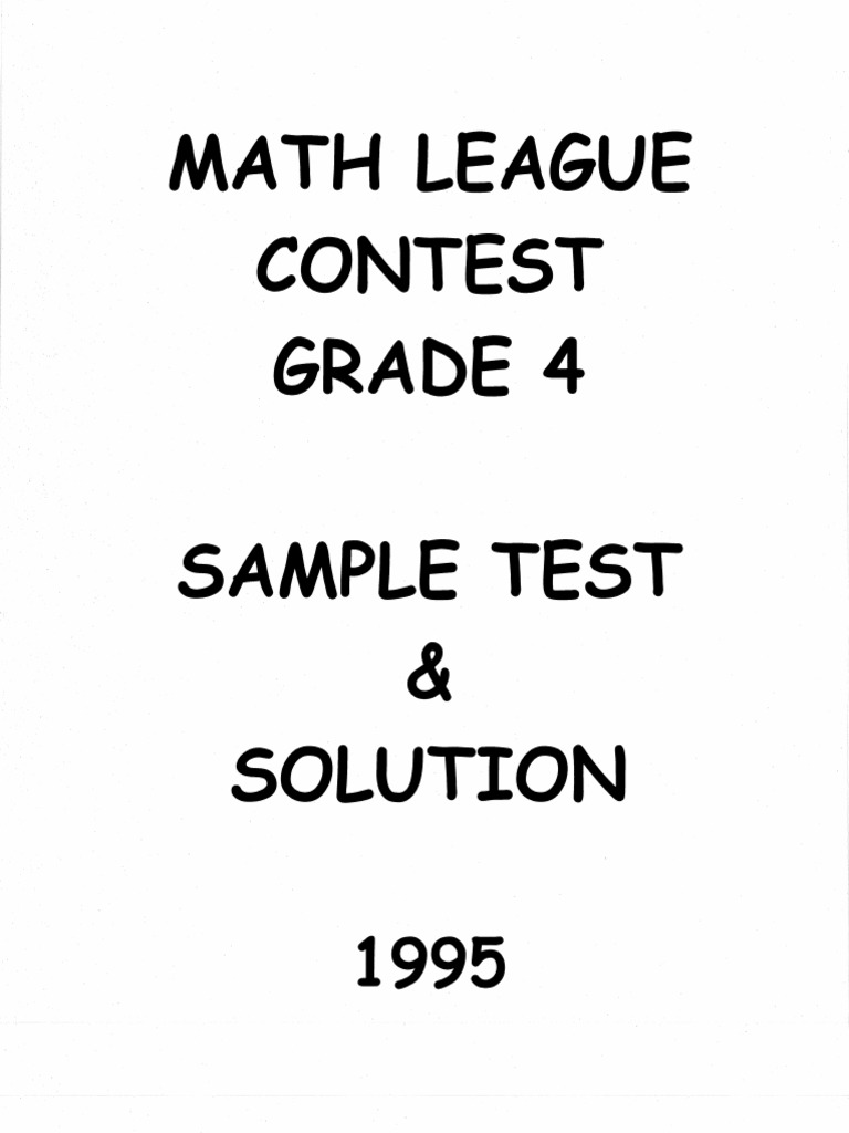 Math Leagues Contest 1995 | PDF