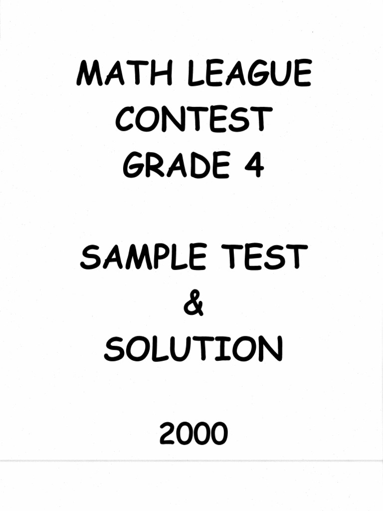 Math Leagues Contest 2000 | PDF