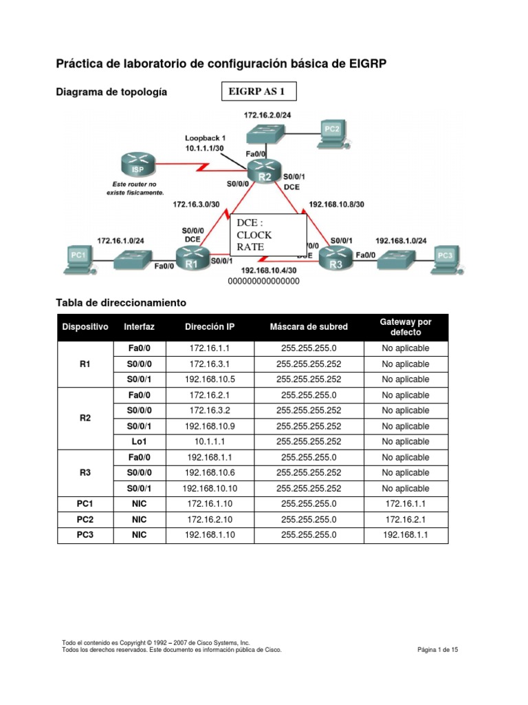 Guia Configuracion EIGRP | PDF | Enrutador (Computación) | Protocolos de internet