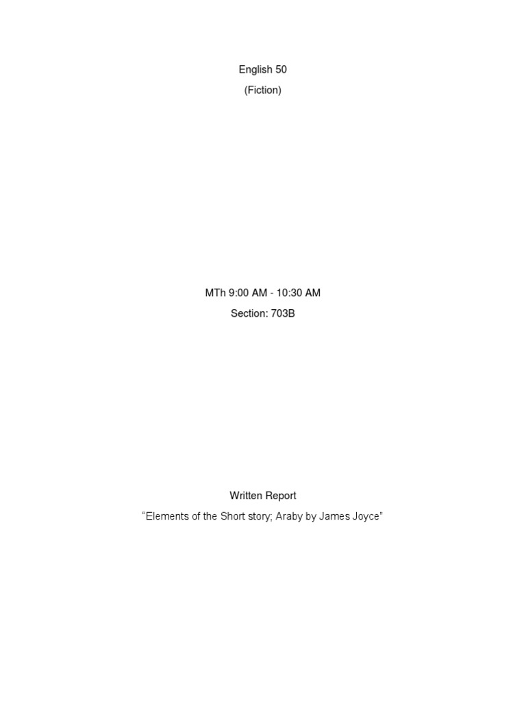 Analyzing Joyce's "Araby" Elements | PDF | James Joyce | Narrative