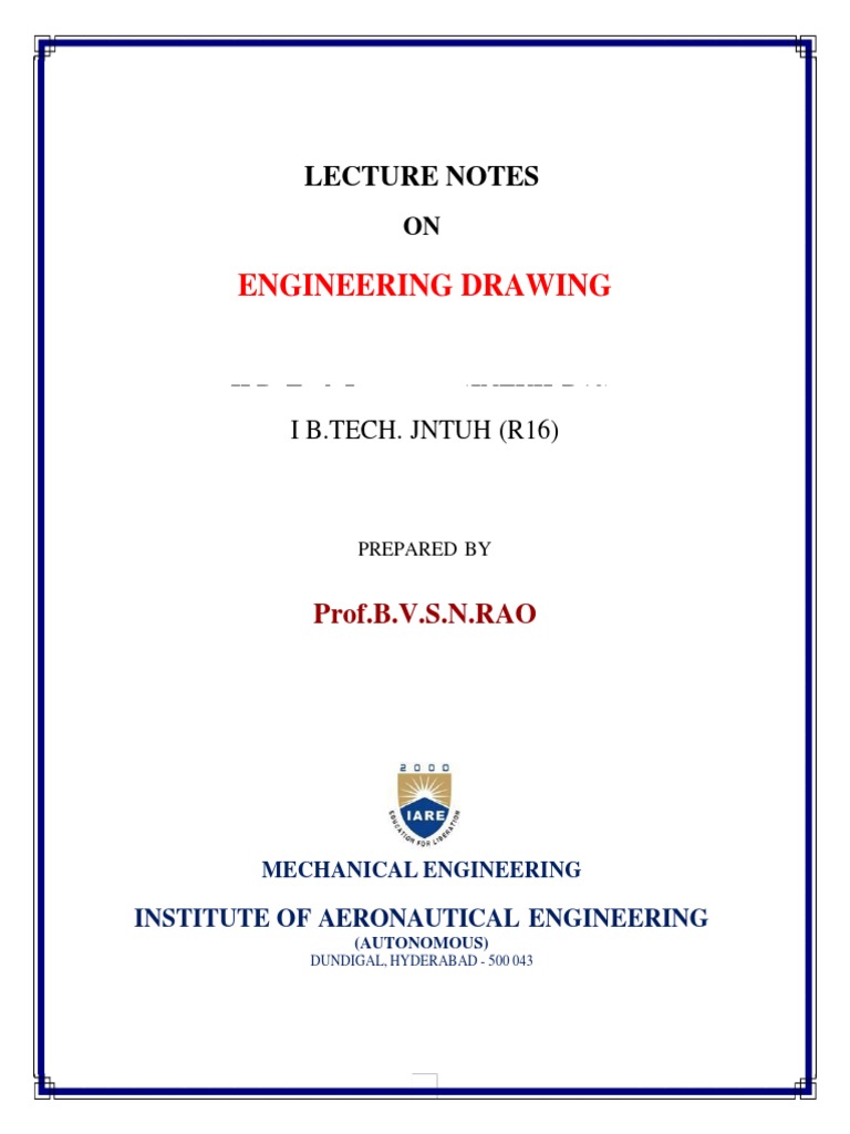 Engineering Drawing Lecture Note PDF | PDF | Ellipse | Perpendicular