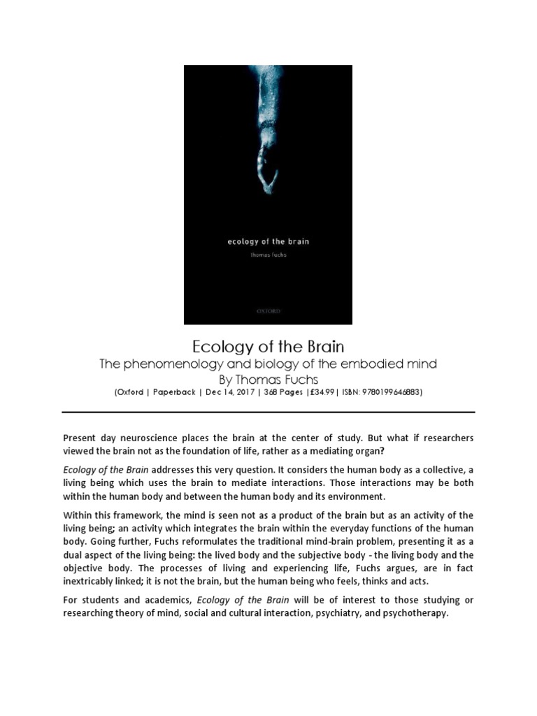 Ecology of the Brain by Thomas Fuchs | PDF | Mind | Emergence