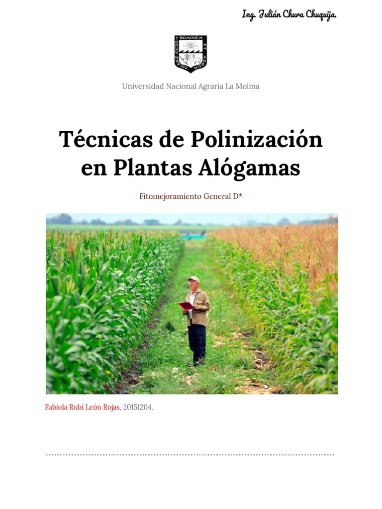 Técnicas de Polinización en Plantas Alógamas | PDF | Flores ...