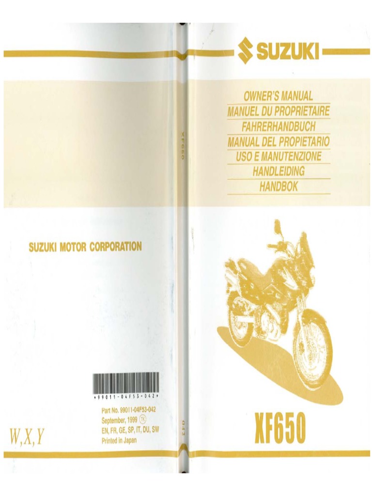 Suzuki XF650 Owners Manual PDF | PDF