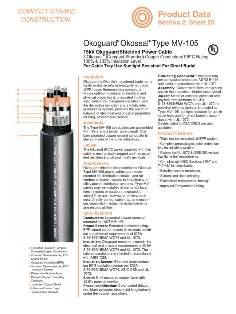 Okonite Cable Negro | Download Free PDF | Electrical Conductor ...