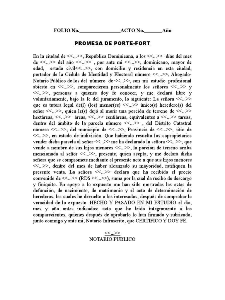 Promesa Portefort | PDF