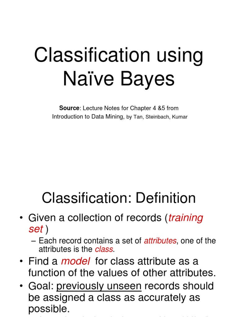 Naïve Bayes Classification Overview | PDF | Statistical Classification | Bayesian Inference