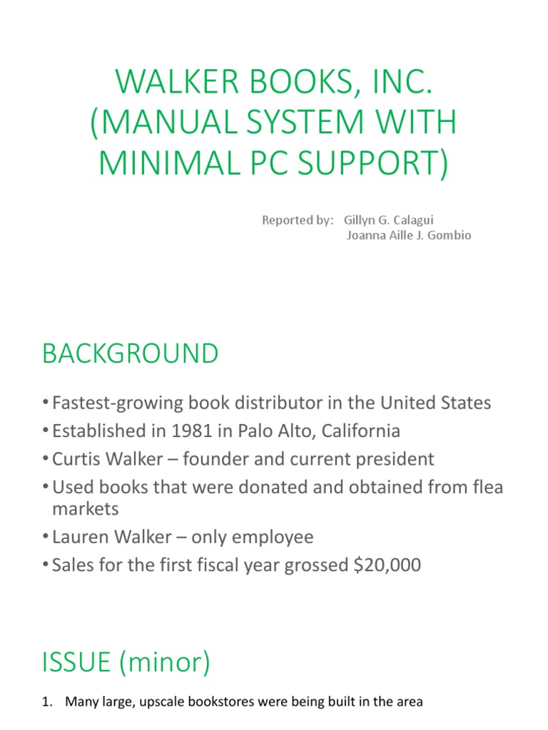 Walker Books Inc Case Study | PDF