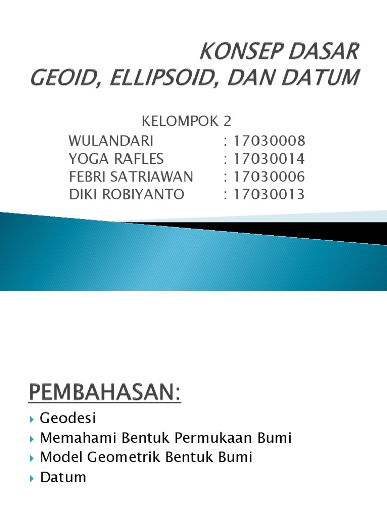 Konsep Dasar Geoid, Ellipsoid, Datum | PDF