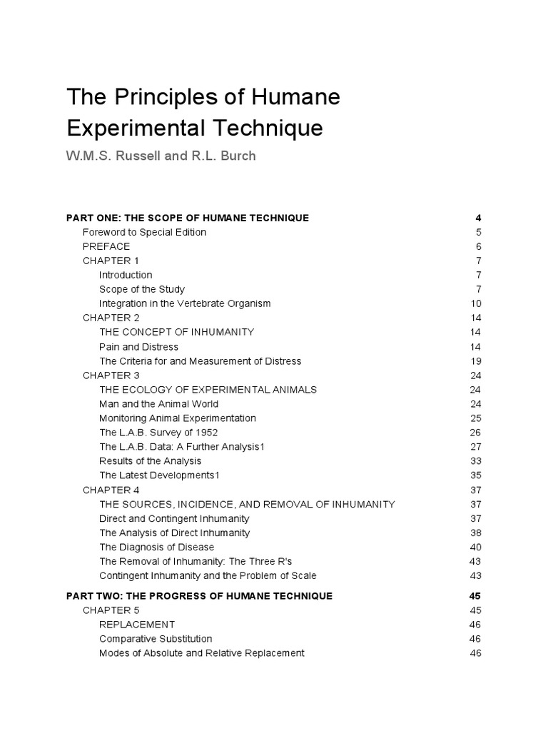 The Principles of Humane Experimental Technique | PDF | Pain | Nature