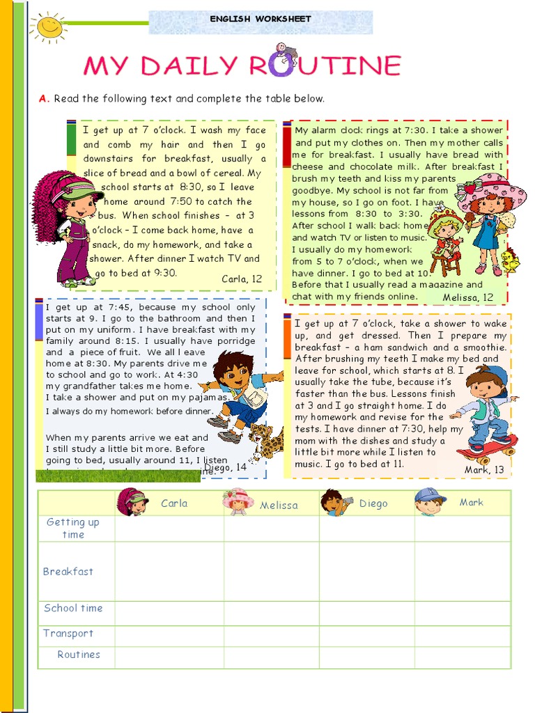 My Daily Routine | PDF | Eating Behaviors Of Humans | Food And Drink